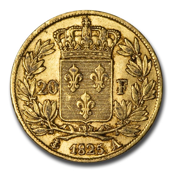 Buy 1825-A France Gold 20 Francs Charles X AU | APMEX