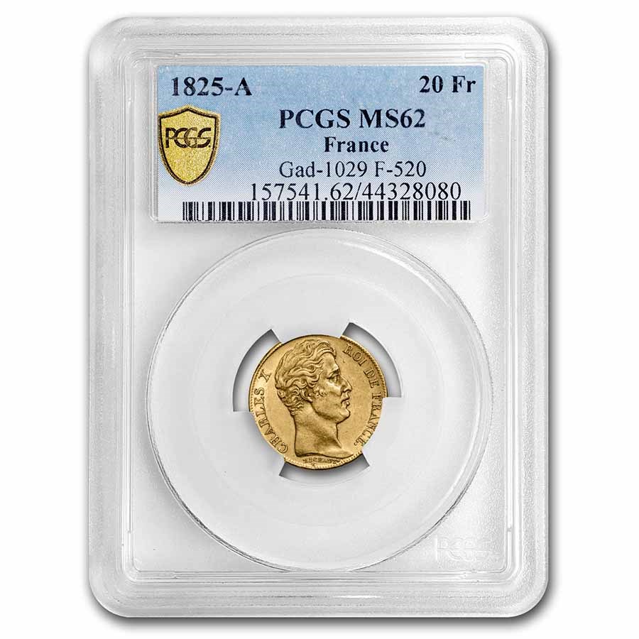 Buy 1825-A France Gold 20 Francs Charles X MS-62 PCGS | APMEX