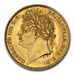 1825 Great Britain Gold 1/2 Sovereign George IV MS-63 NGC
