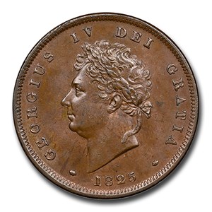 1825 Great Britain Penny George IV MS-64 NGC (Brown)