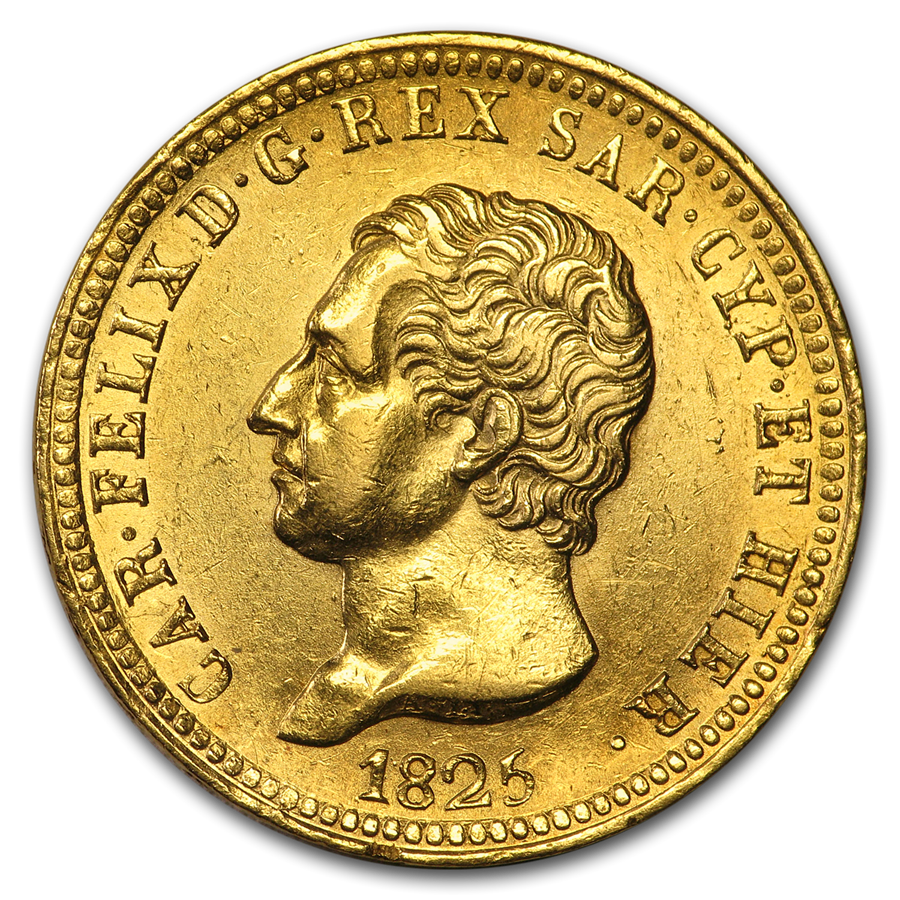 Buy 1825 Italian States Sardinia Gold 40 Lire BU | APMEX