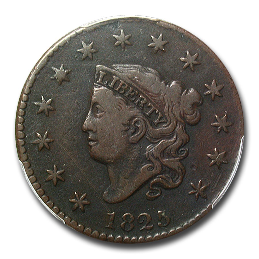 1825 Large Cent Fine-12 PCGS (Brown)