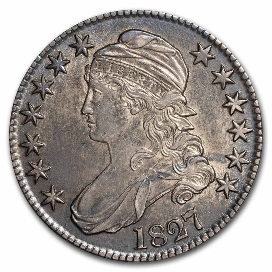 1827 Bust Half Dollar AU (Square Base 2)