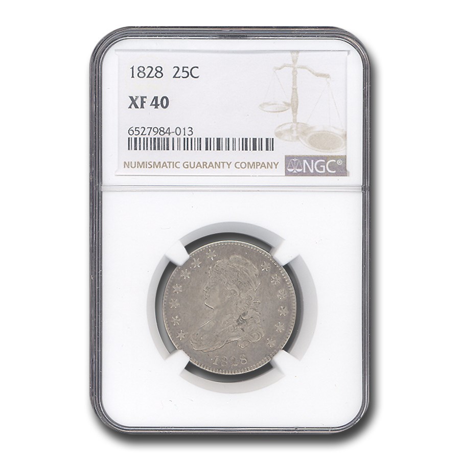 1828 Capped Bust Quarter XF-40 NGC