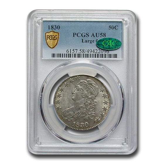 Buy 1830 Bust Half Dollar AU-58 PCGS CAC (Large 0) | APMEX