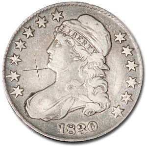 Buy 1830 Bust Half Dollar VF Details (Scratched, Small 0) | APMEX