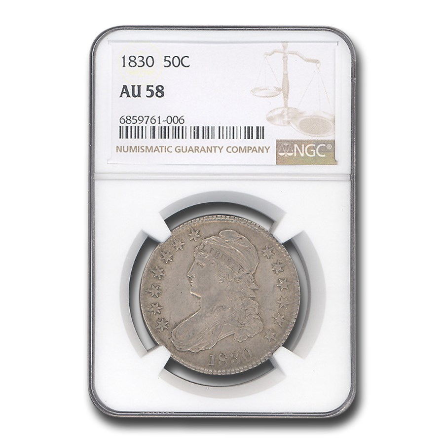 1830 Capped Bust Half Dollar AU-58 NGC