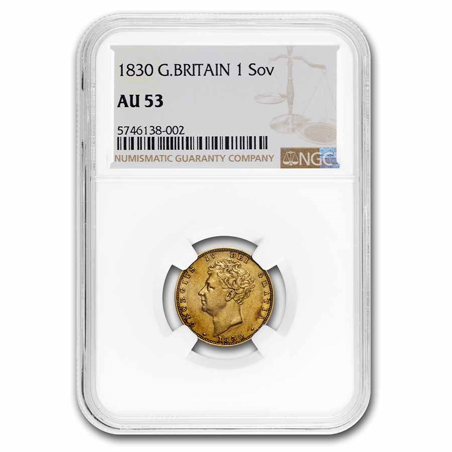 Buy 1830 Great Britain Gold Sovereign George IV AU-53 NGC | APMEX