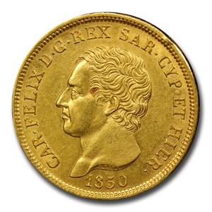 1830 Italy Gold 80 Lire Carlo Felice MS-61 PCGS (Sardinia)