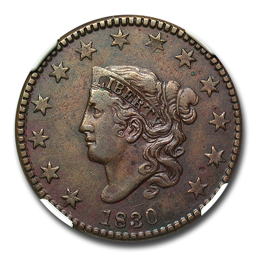 1830 Large Cent VF-35 NGC (Brown)