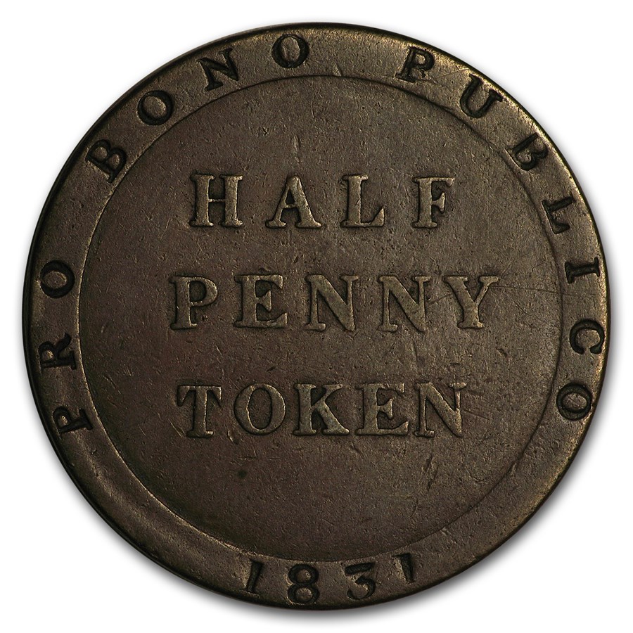 Buy 1831 Copper Token Isle of Man VF | APMEX