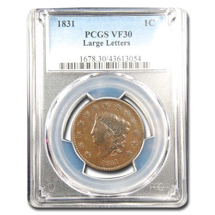 Buy 1831 Large Cent VF-30 PCGS (Brown) | APMEX