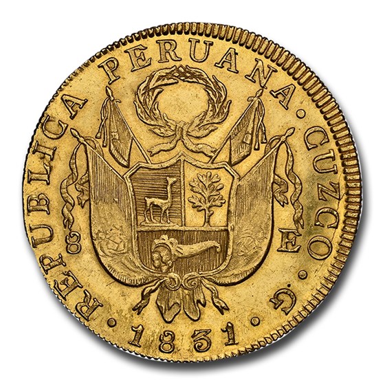 1831 Peru Gold 8 Escudos MS-64 NGC
