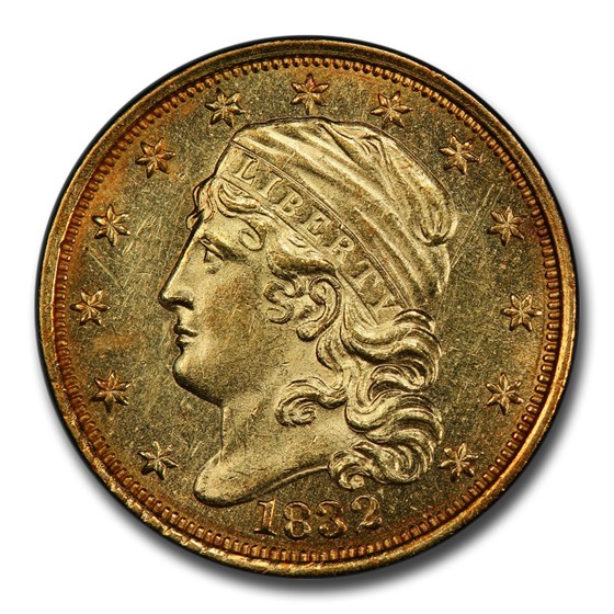 Buy 1832 $2.50 Capped Bust Gold Quarter Eagle MS-62+ PCGS | APMEX
