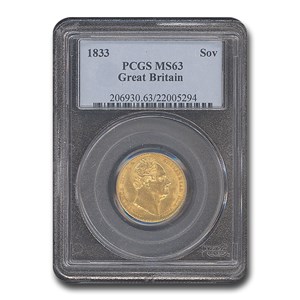 Buy 1833 GB Gold Sovereign William IV MS-63 | APMEX