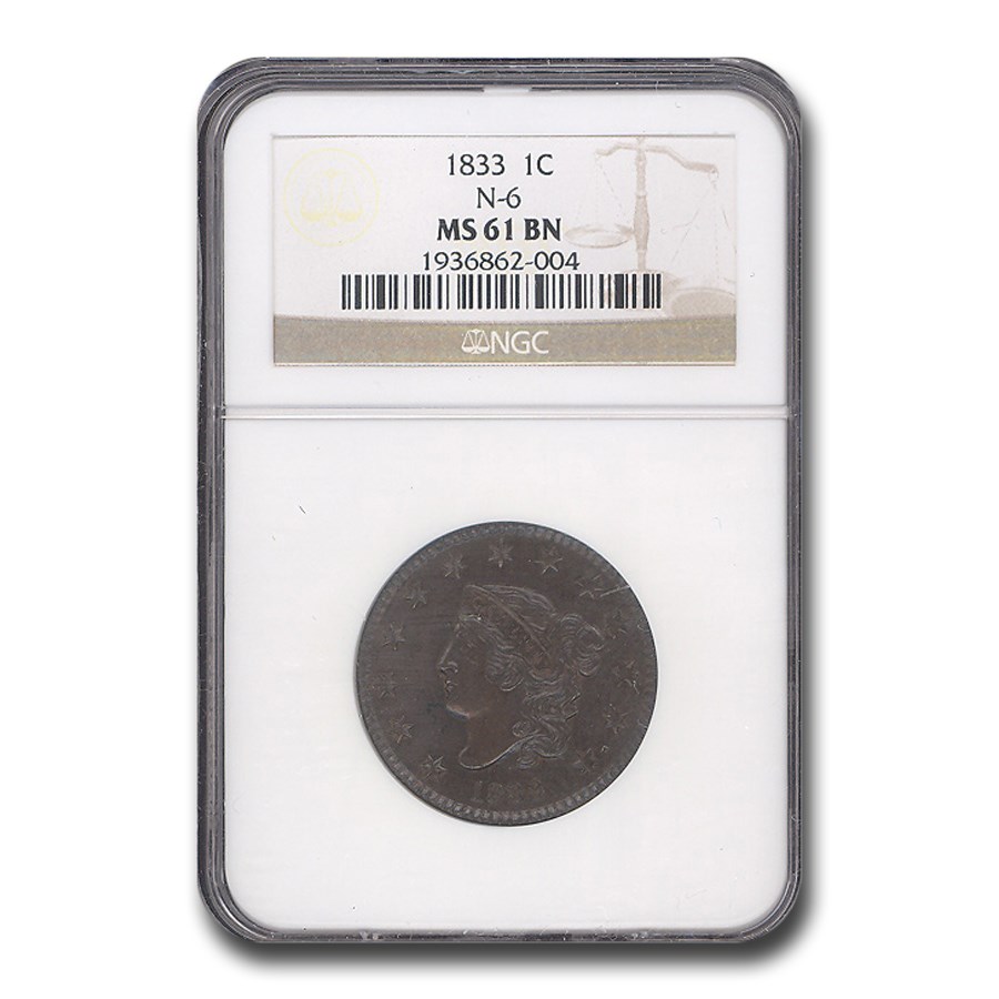 Buy 1833 Large Cent MS-61 NGC (Brown) | APMEX