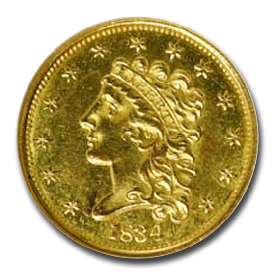 Buy 1834 $2.50 Capped Bust Gold Quarter Eagle MS-63 NGC CAC | APMEX