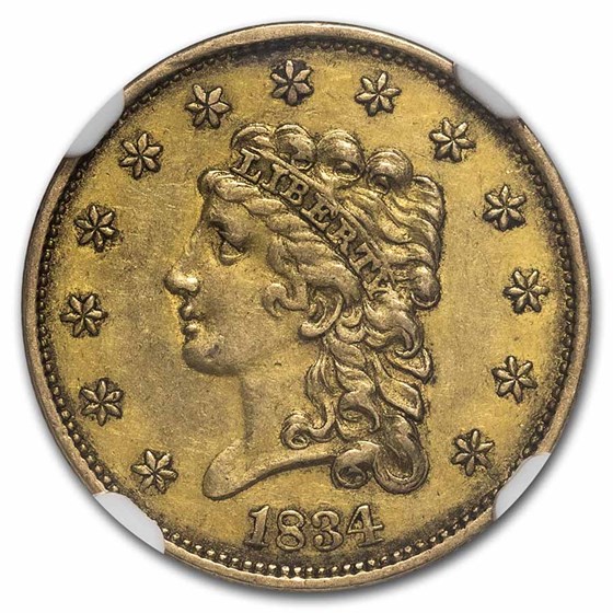 Buy 1834 $2.50 Classic Head Gold Eagle AU-55 NGC | APMEX