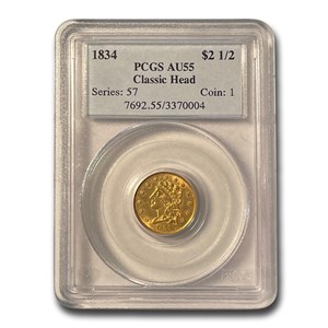 Buy 1834 $2.50 Classic Head Gold Quarter Eagle AU-55 PCGS | APMEX