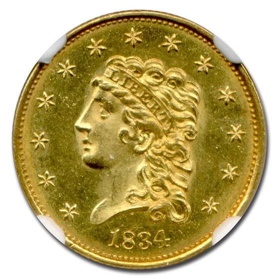 Buy 1834 Classic Head Gold Quarter Eagle MS-65 | APMEX