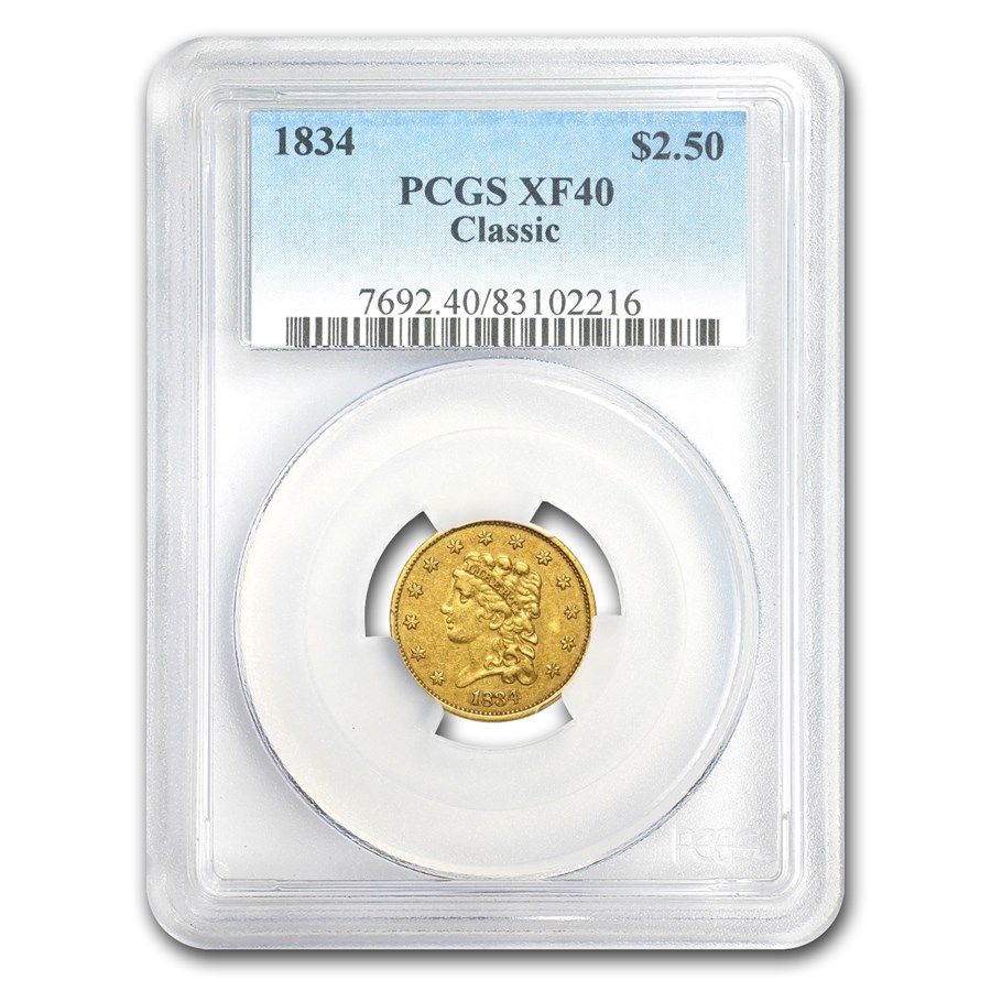 Buy 1834 $2.50 Gold Classic Head XF-40 PCGS | APMEX