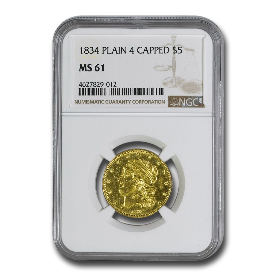 Buy 1834 Gold Capped Bust Half Eagle MS-61 NGC Plain 4 | APMEX