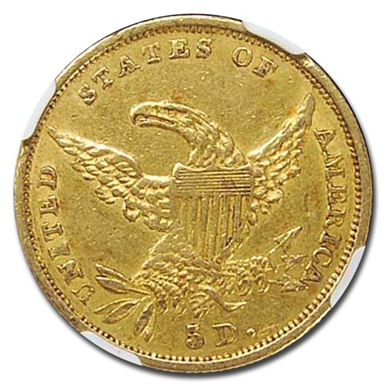 Buy 1834 $5 Gold Classic Head Half Eagle AU-53 NGC (Plain 4) | APMEX