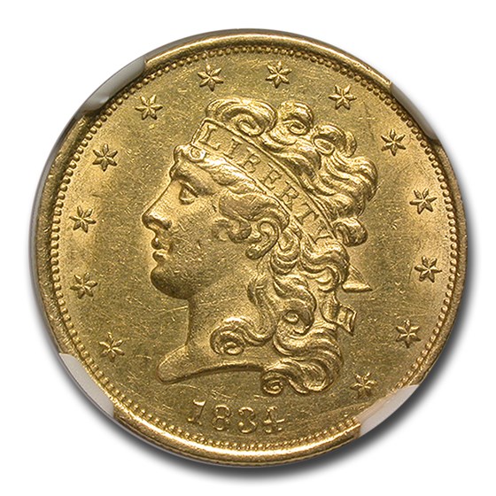 Buy 1834 Gold Classic Head Half Eagle MS-60 NGC | APMEX