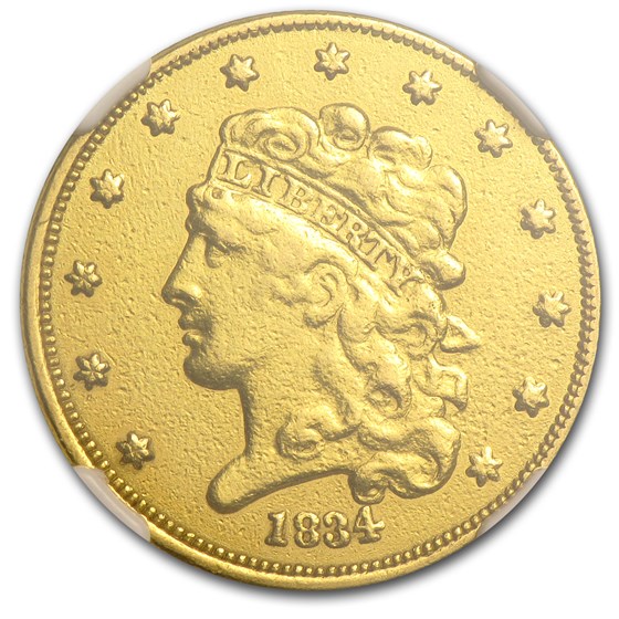 Buy 1834 $5 Gold Classic Head Half Eagle Plain 4 XF Details NGC | APMEX