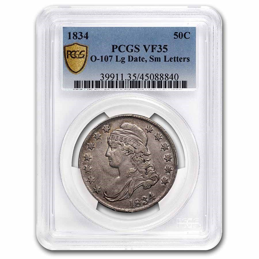Buy 1834 Capped Bust Half Dollar VF-35 PCGS (Lg Date Sm Let O-107) | APMEX