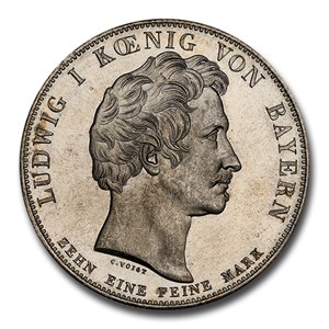 1834 Germany Silver Thaler Ludwig I MS-66 NGC (Bavaria)