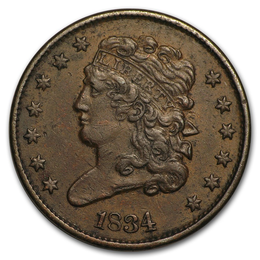 Buy 1834 Half Cent AU | APMEX