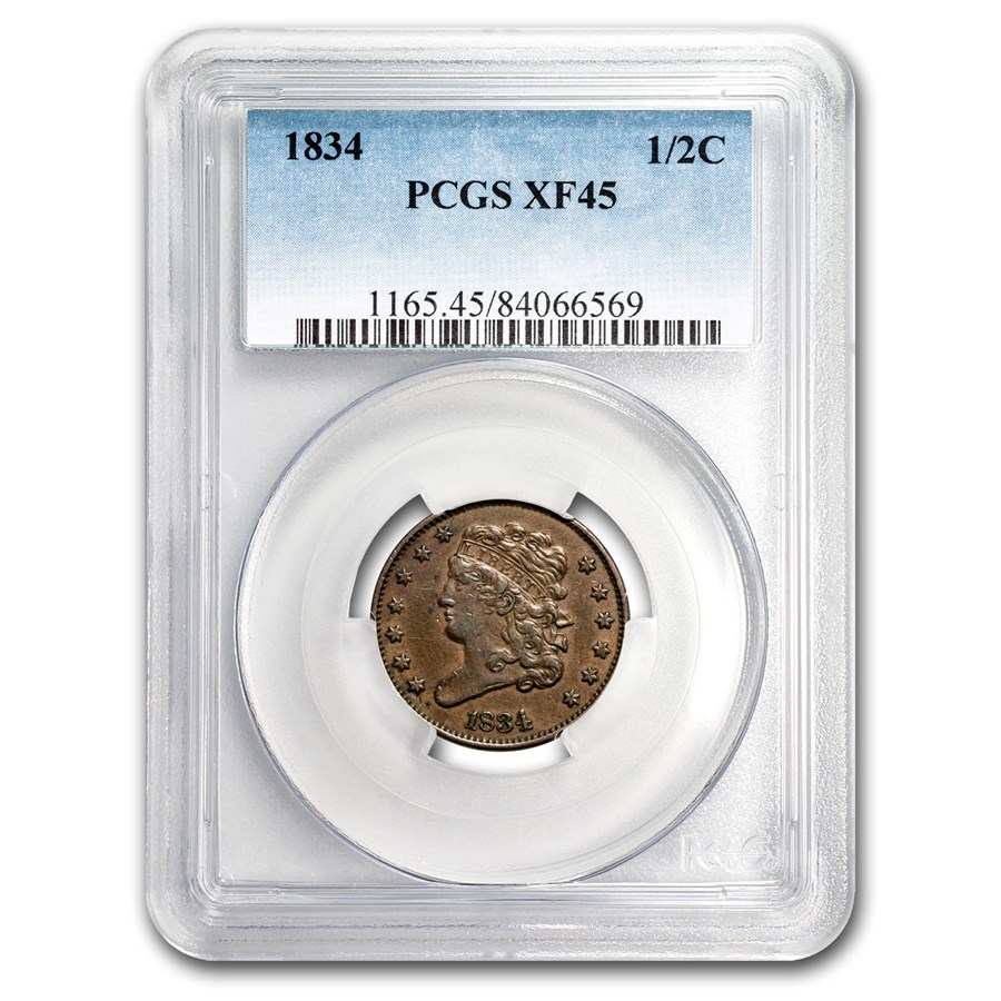 Buy 1834 Half Cent XF-45 PCGS | APMEX