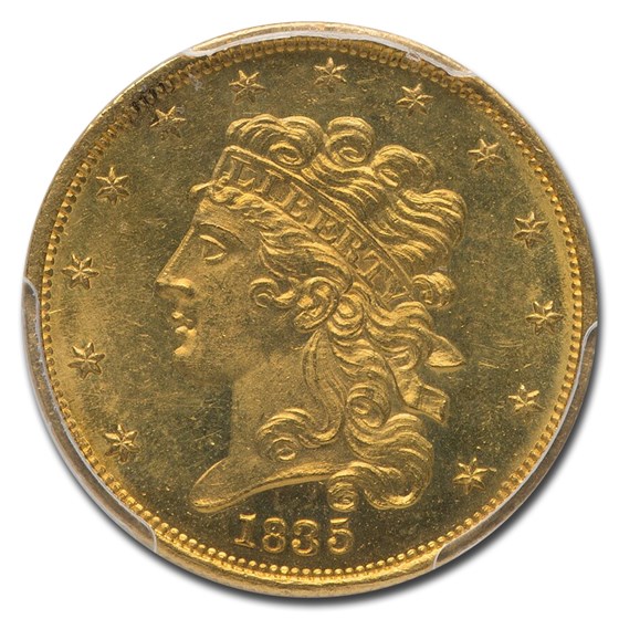 1835 $5 Gold Classic Head Half Eagle MS-63 PCGS