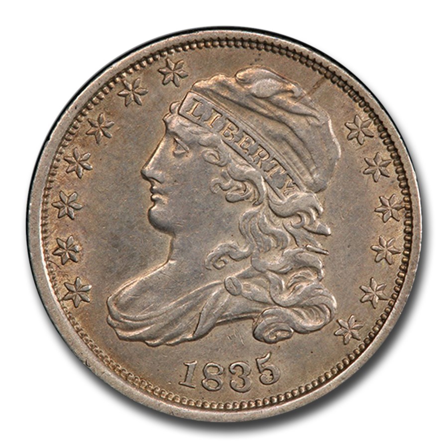 1835 Capped Bust Dime AU-50 PCGS