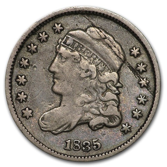Buy 1835 Capped Bust Half Dime Small Date/Large 5¢ XF | APMEX