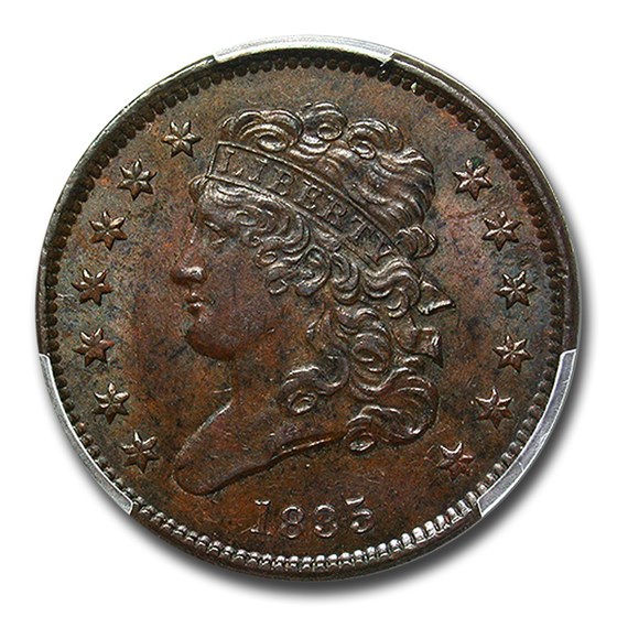 Buy 1835 Half Cent MS-62 PCGS (Brown) | APMEX