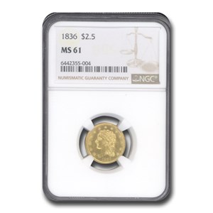 Buy 1836 $2.50 Classic Head Gold Quarter Eagle MS-61 NGC | APMEX
