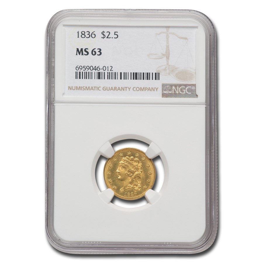 Buy 1836 $2.50 Classic Head Gold Quarter Eagle MS-63 NGC | APMEX