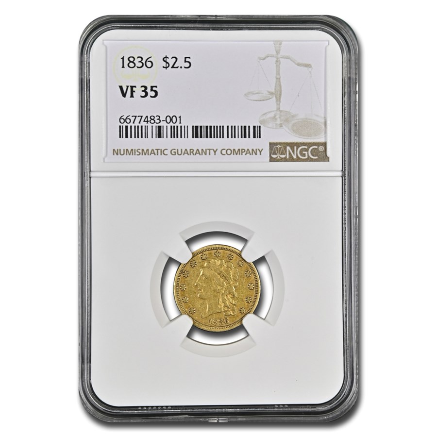 Buy 1836 $2.50 Classic Head Gold Quarter Eagle VF-35 NGC | APMEX