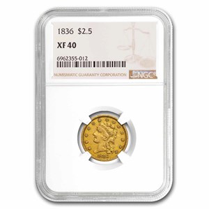 1836 $2.50 Gold Classic Head Quarter Eagle XF-40 NGC