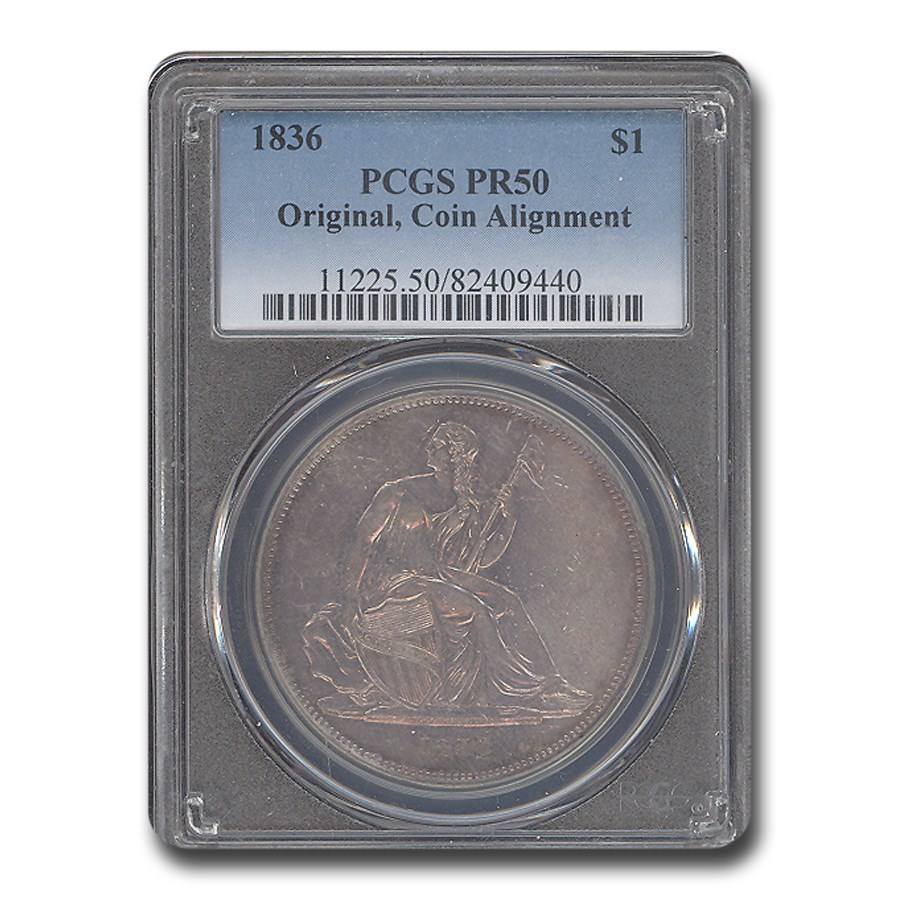 Buy 1836 Gobrecht Dollar PR-50 PCGS (Original, Coin Alignment) | APMEX