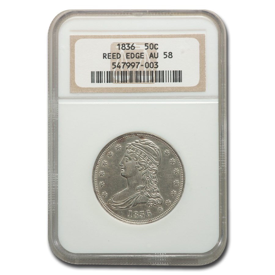 Buy 1836 Reeded Edge Half Dollar AU-58 NGC | APMEX
