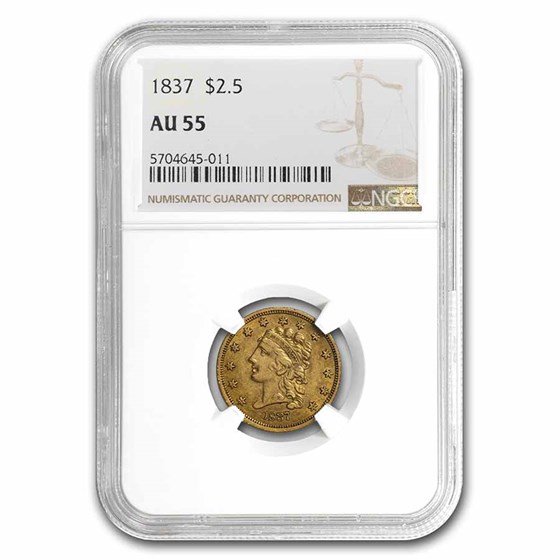 Buy 1837 $2.50 Gold Classic Head Quarter Eagle AU-55 NGC | APMEX