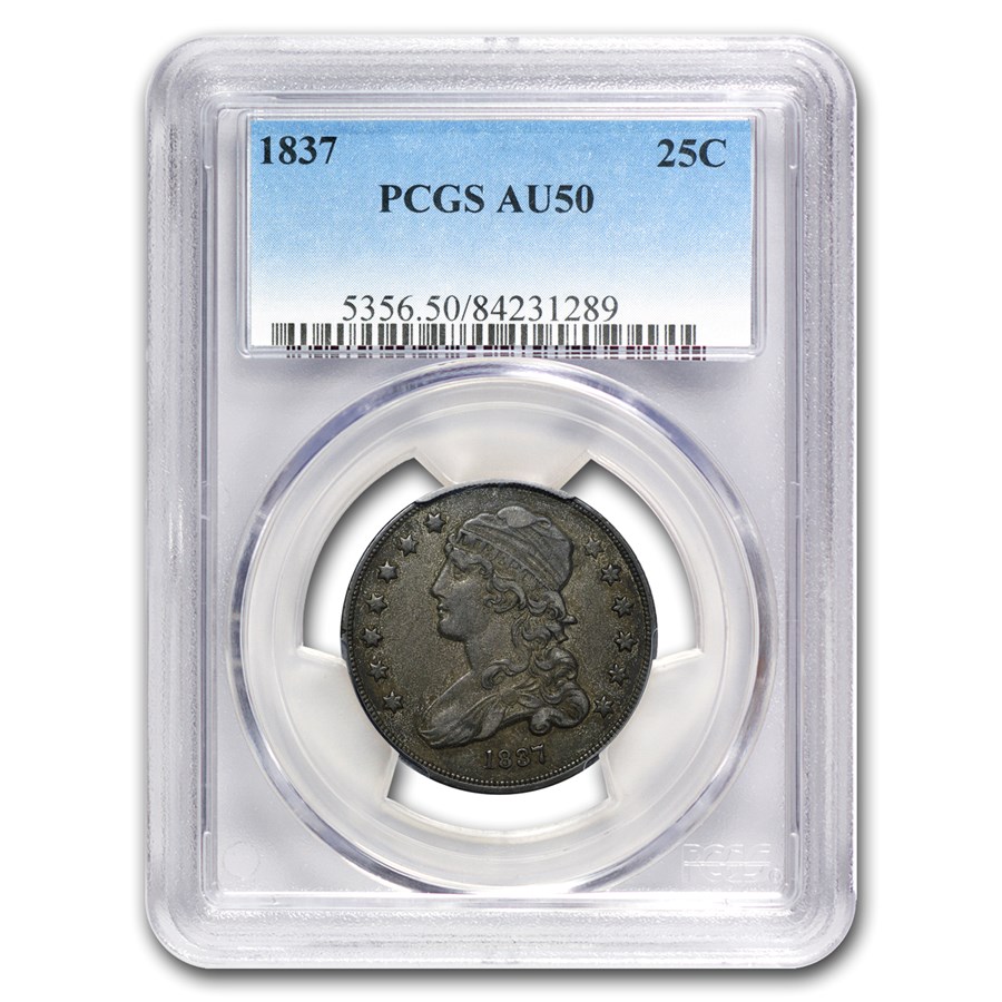 Buy 1837 Capped Bust Quarter AU-50 PCGS | APMEX