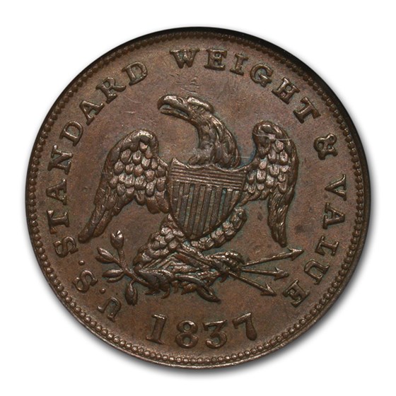 Buy 1837 Hard Times Token MS-63 NGC (BN, Half Cent of Copper, HT-73 ...