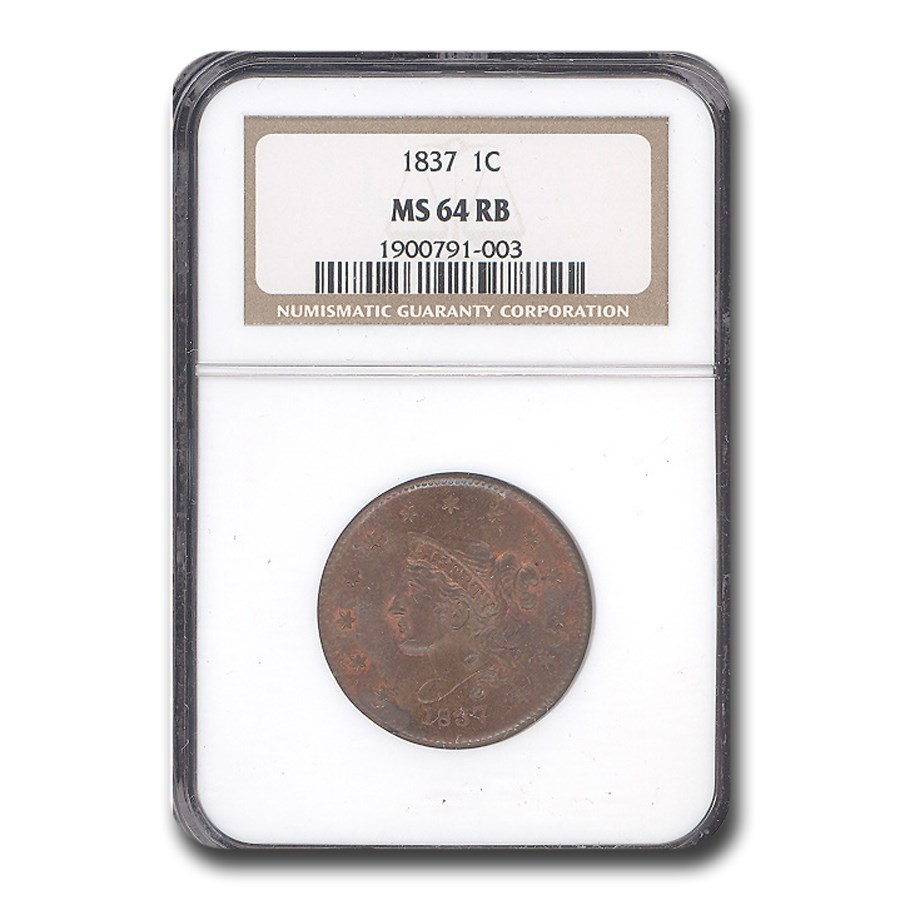 Buy 1837 Large Cent MS-64 NGC (Red/Brown) | APMEX