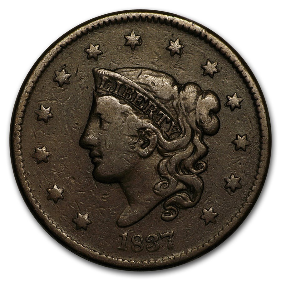 Buy 1837 Large Cent Plain Cord Medium Letters Fine | APMEX