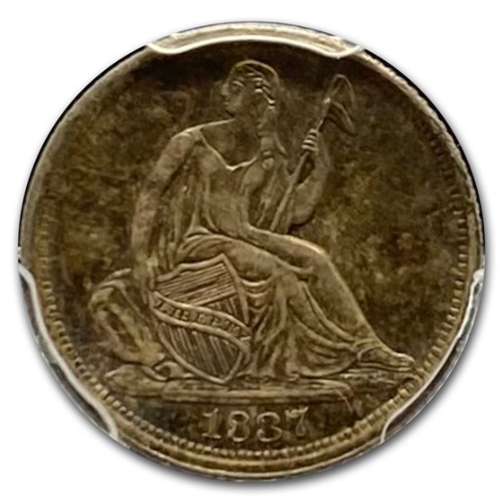 Buy 1837 Liberty Seated Half Dime MS-62 PCGS (No Stars, Large Date) | APMEX