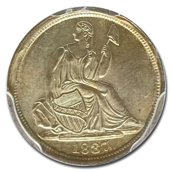 Buy 1837 Liberty Seated Half Dime MS-65 PCGS (No Stars, Large Date) | APMEX